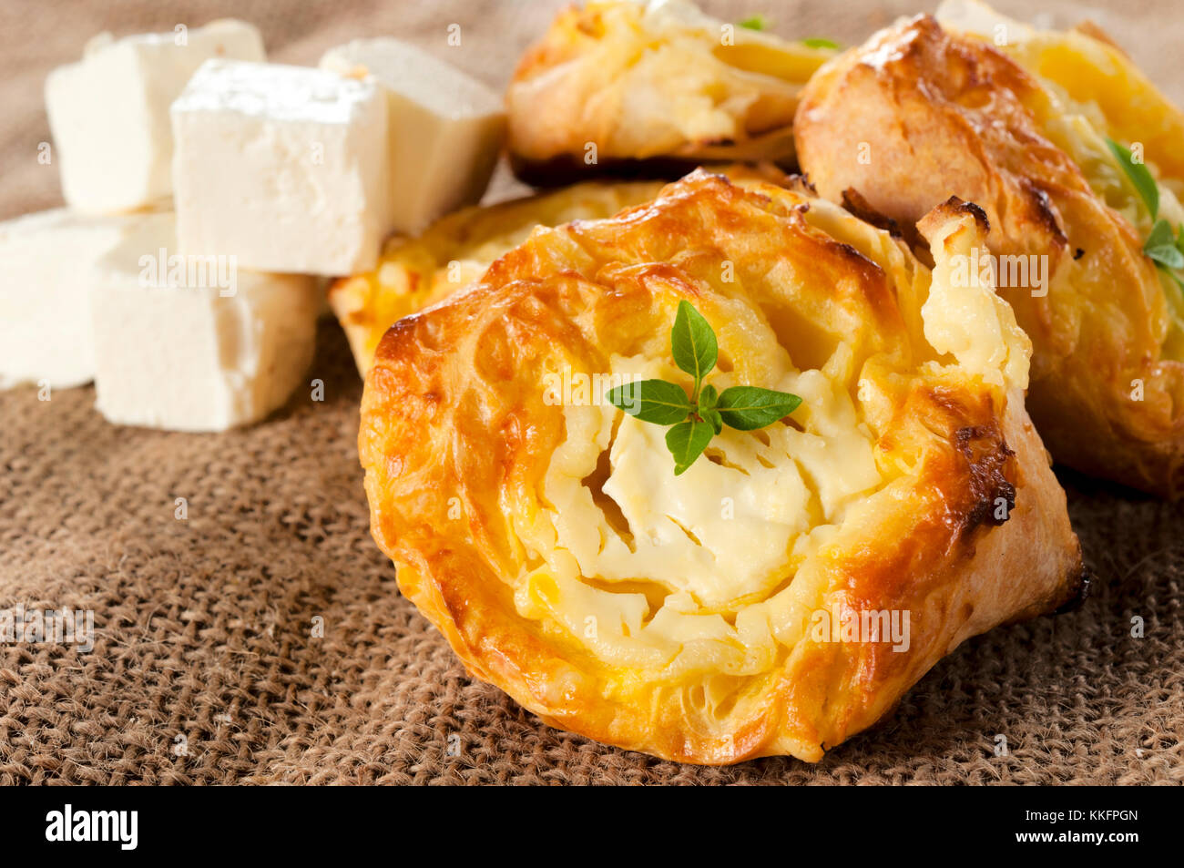 Melted feta cheese on the traditional Serbian pastry Stock Photo - Alamy