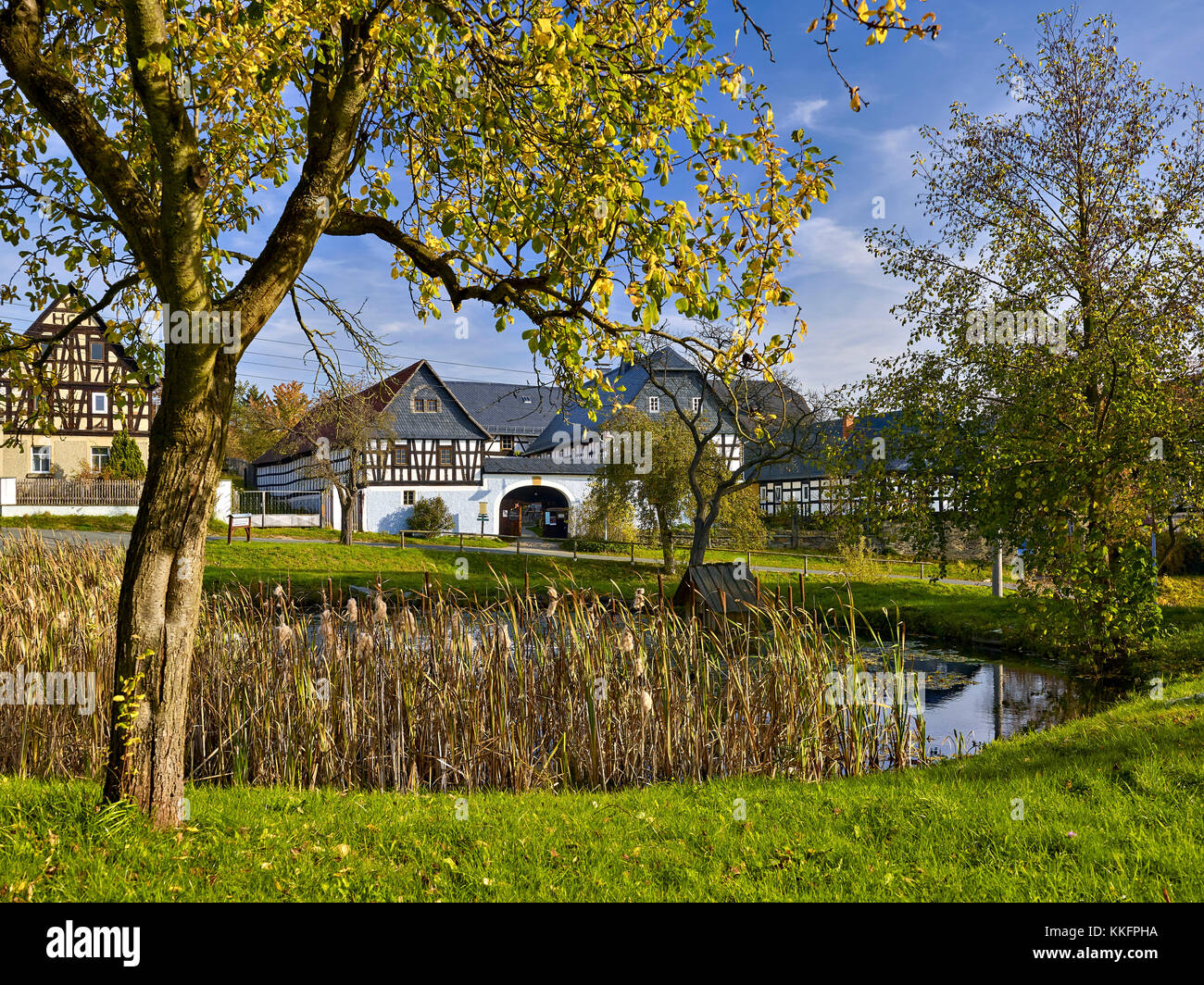 Nitschareuth, historic village green with four-sided courtyards near ...
