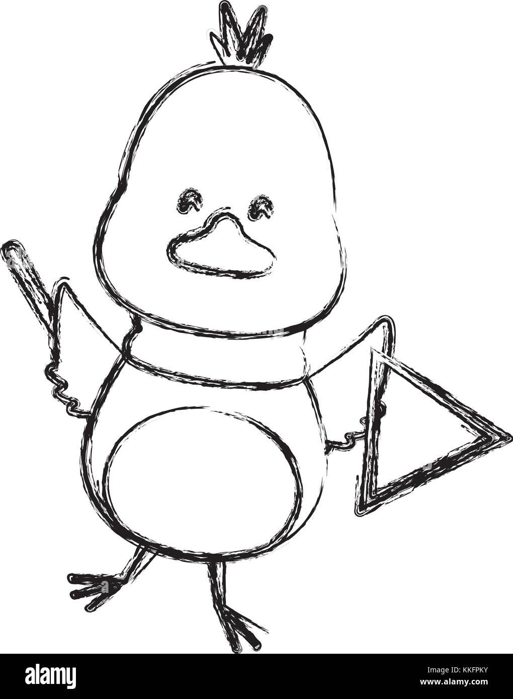 Cute bird with triangle music instrument Stock Vector Image & Art - Alamy