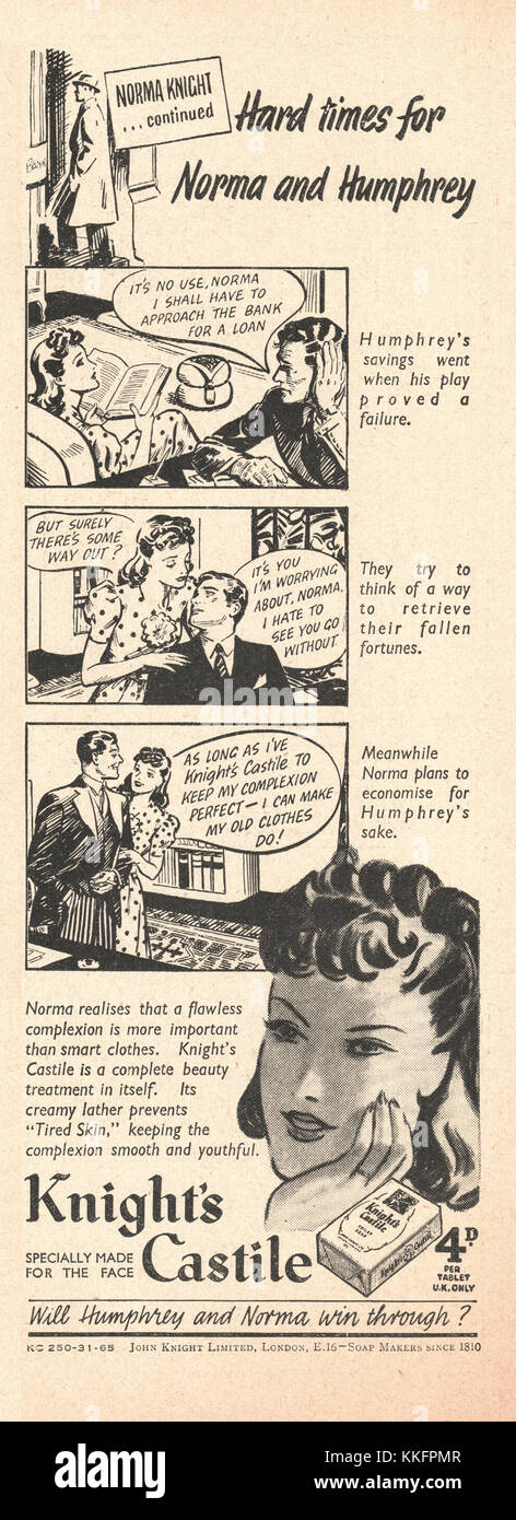 1939 UK Magazine Knight's Castle Soap Advert Stock Photo - Alamy
