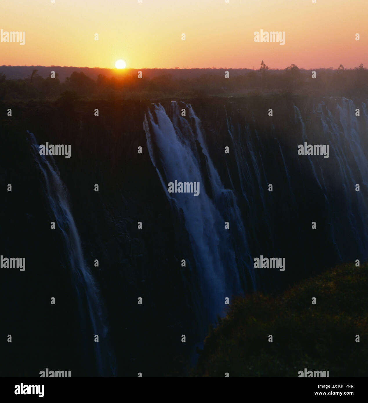 Sunrise at the Victoria Falls, Zimbabwe | usage worldwide Stock Photo ...