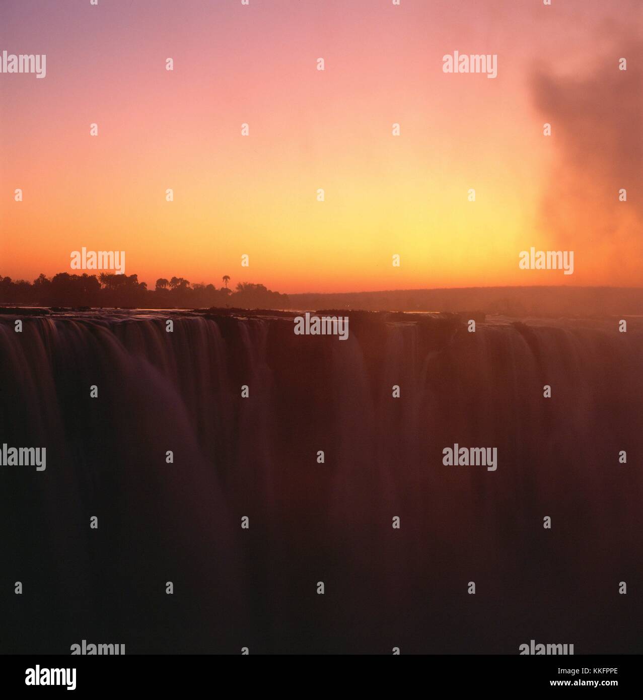 Sunrise at the Victoria Falls, Zimbabwe | usage worldwide Stock Photo ...