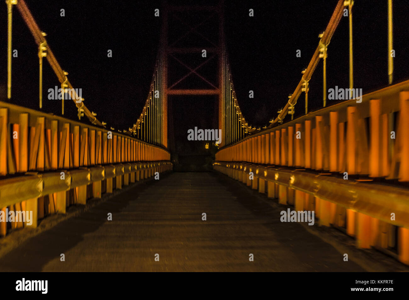 Empty bridge night scene at chilean patagonia territory Stock Photo - Alamy