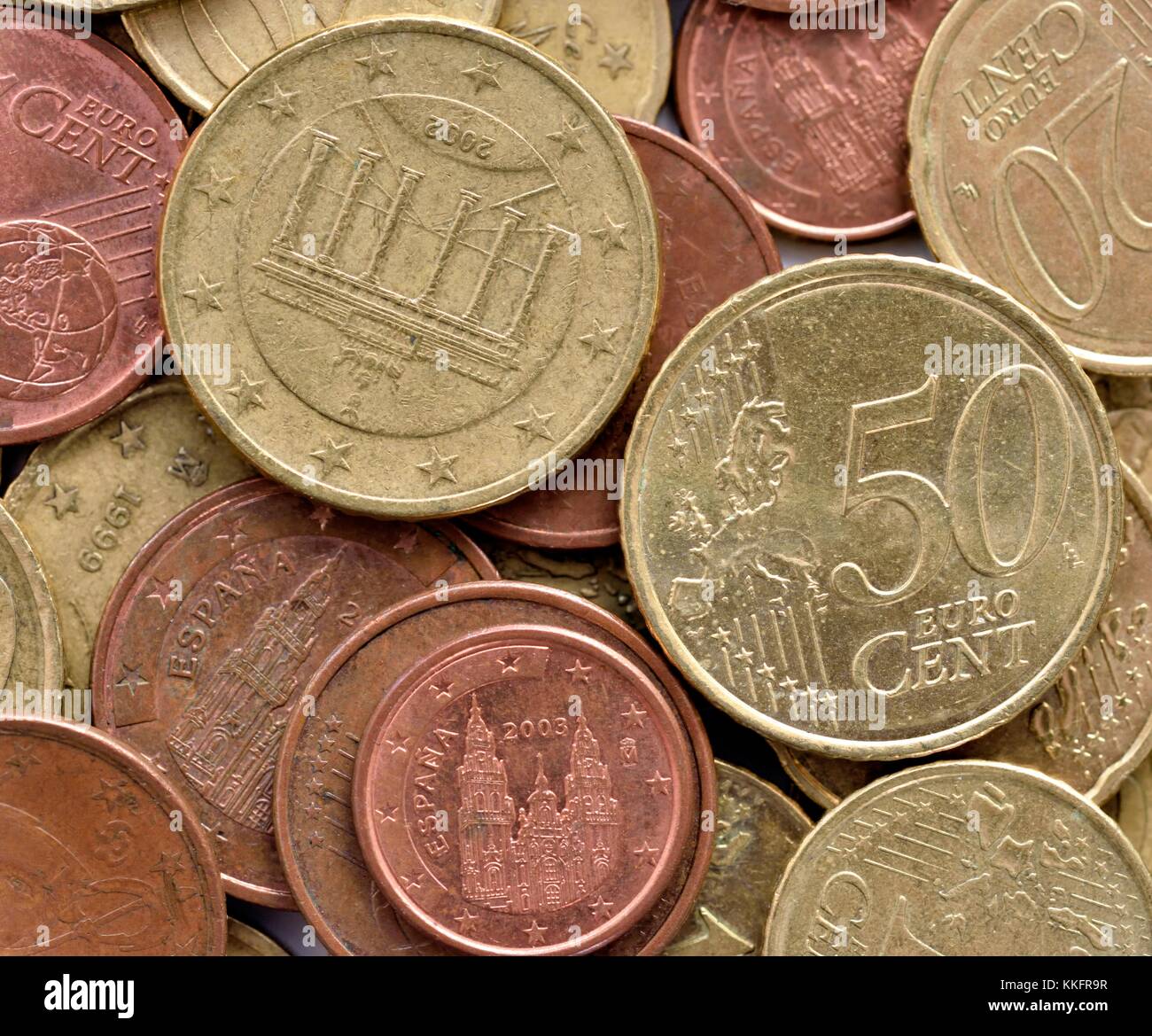 Euro coins cents Stock Photo - Alamy