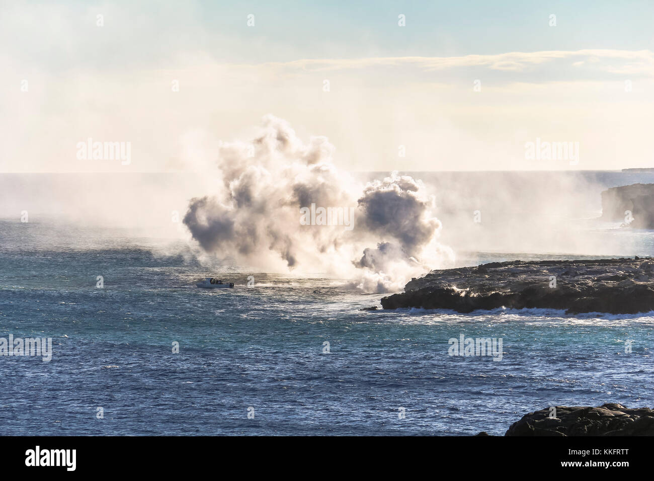 Kalapana Lava ocean entry, Hawaii big island Stock Photo - Alamy