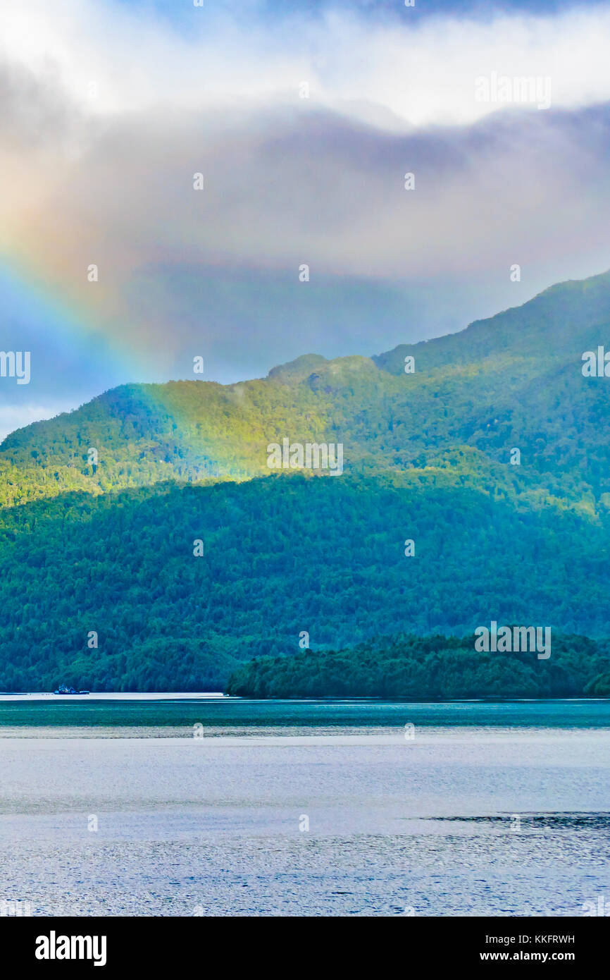 Fjord landscape at puyuhuapi town, patagonia, Chile Stock Photo - Alamy