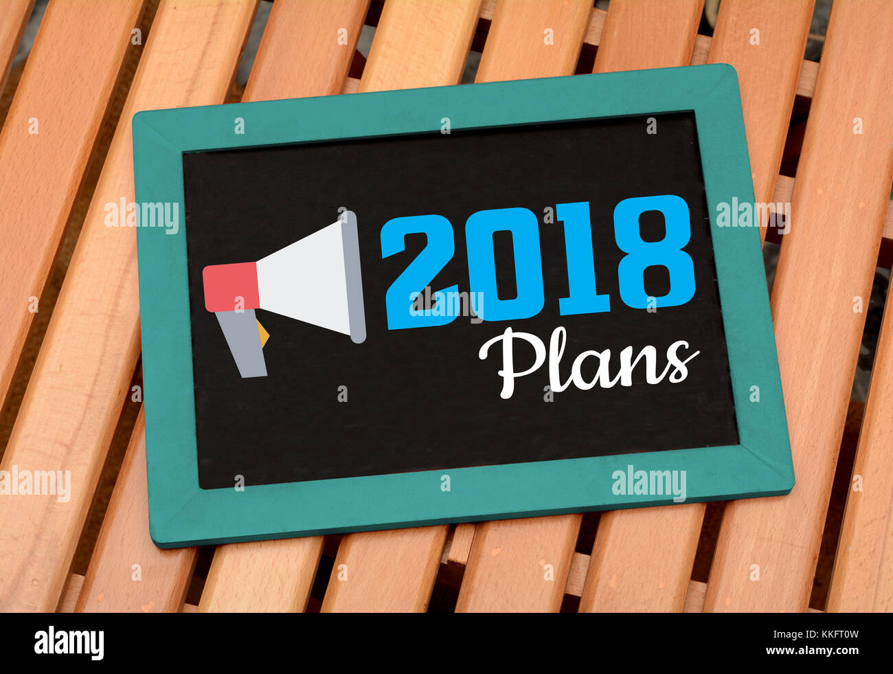 My Plans for 2018 New Year Goals on Wood Slate Stock Photo - Alamy