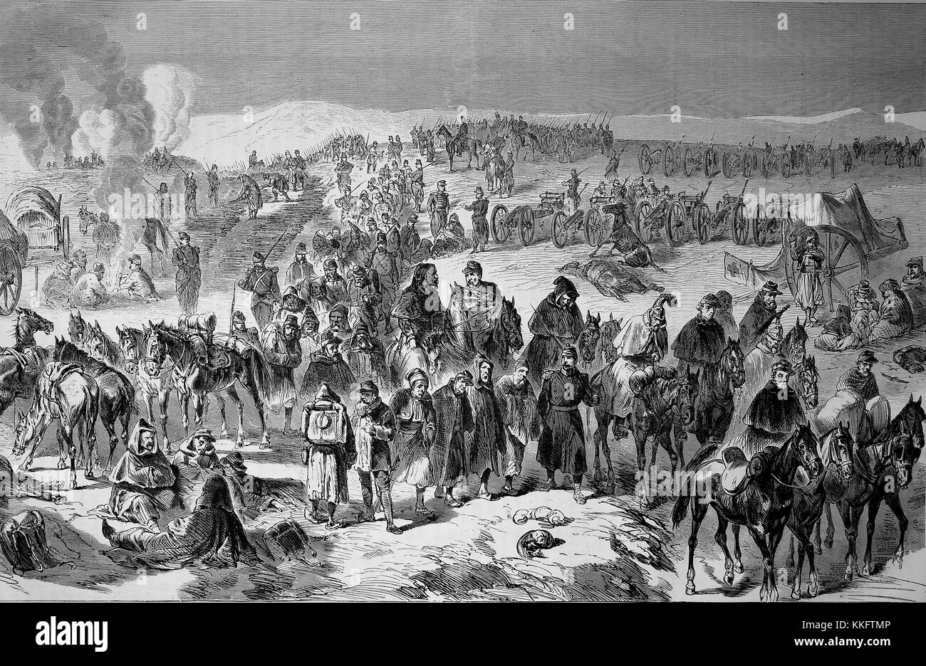 Disarmament of troops of the Bourbacian army at Les Verrieres in Swiss ...