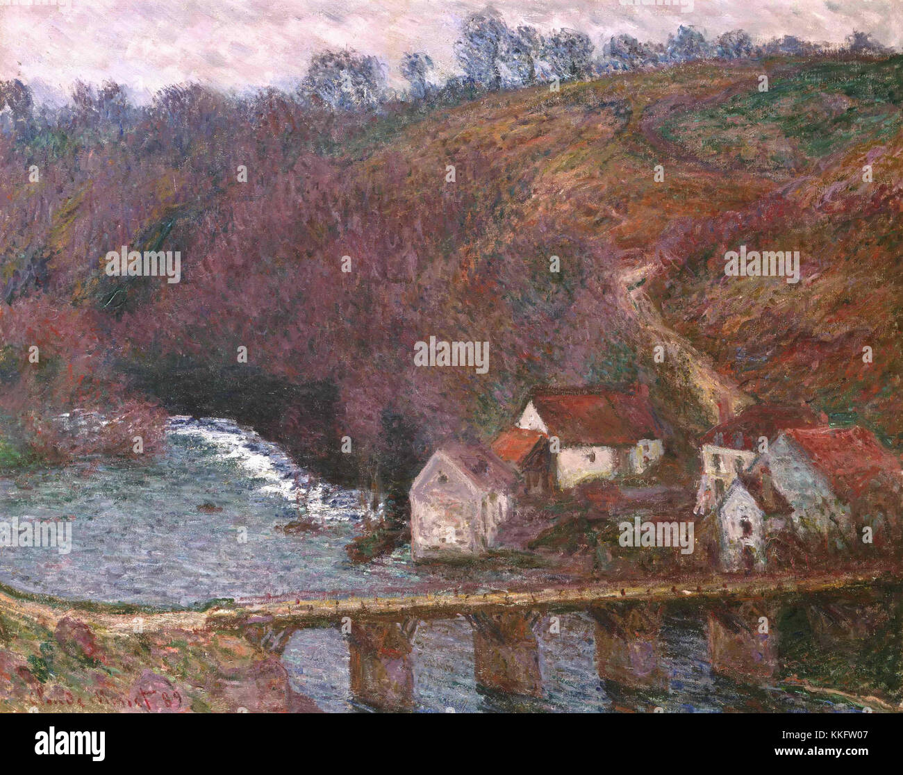 claude monet landscape with houses Stock Photo - Alamy