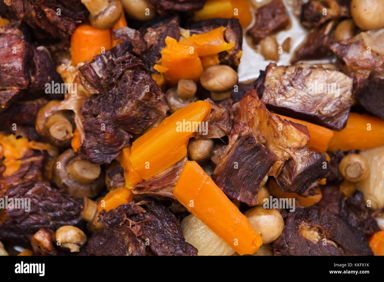 Ultra Close Up of Beef Stew with Veggies Stock Photo - Alamy