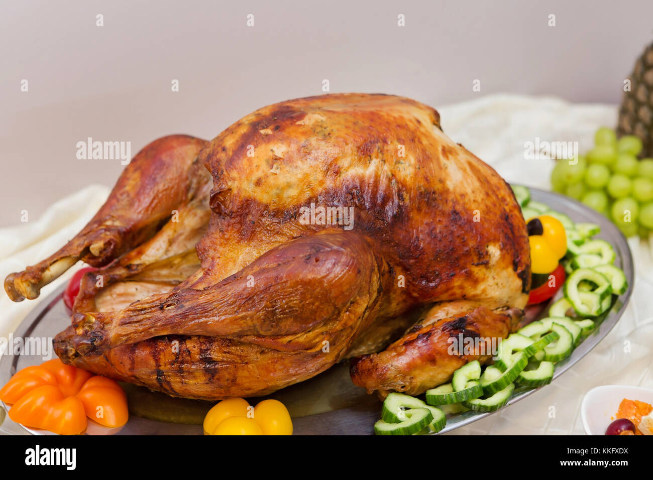 Bountiful Thanksgiving Table Full of Appetizing Food Stock Photo - Alamy