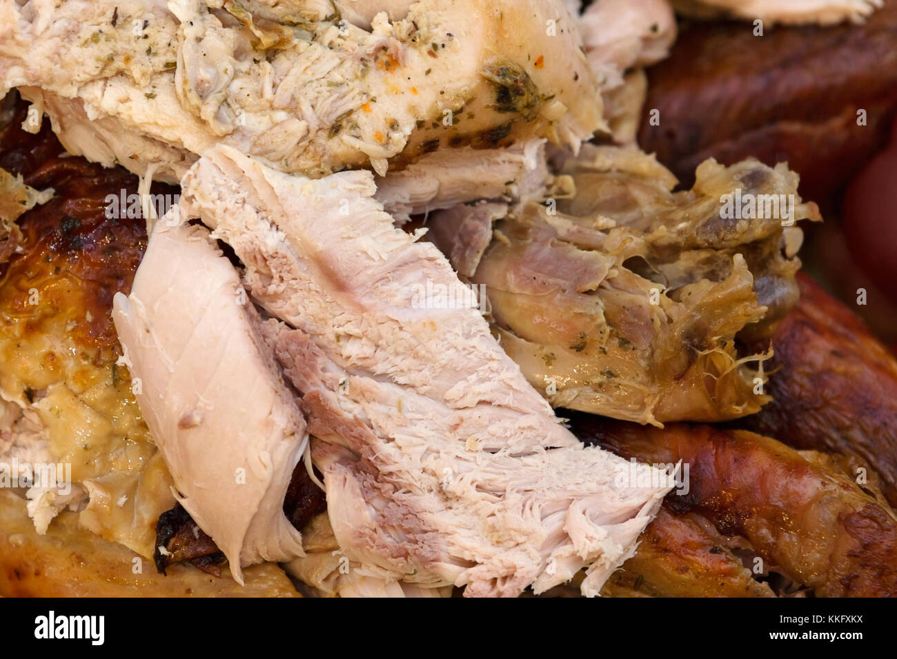 Zoomed Shot of Juicy Sliced Turkey Slices Stock Photo - Alamy