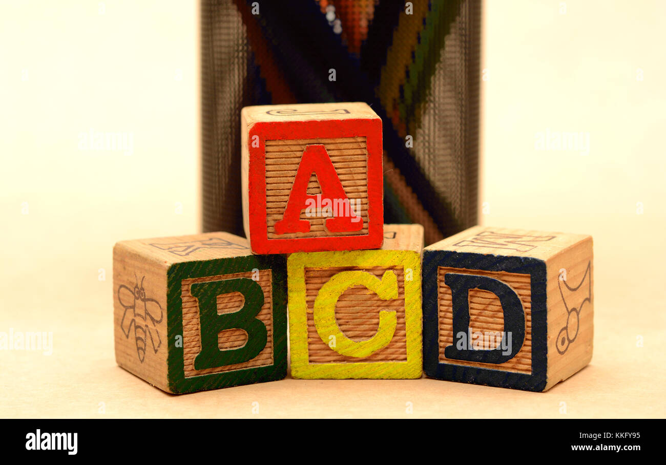 ABCD Word Blocks - School Education concept Stock Photo - Alamy