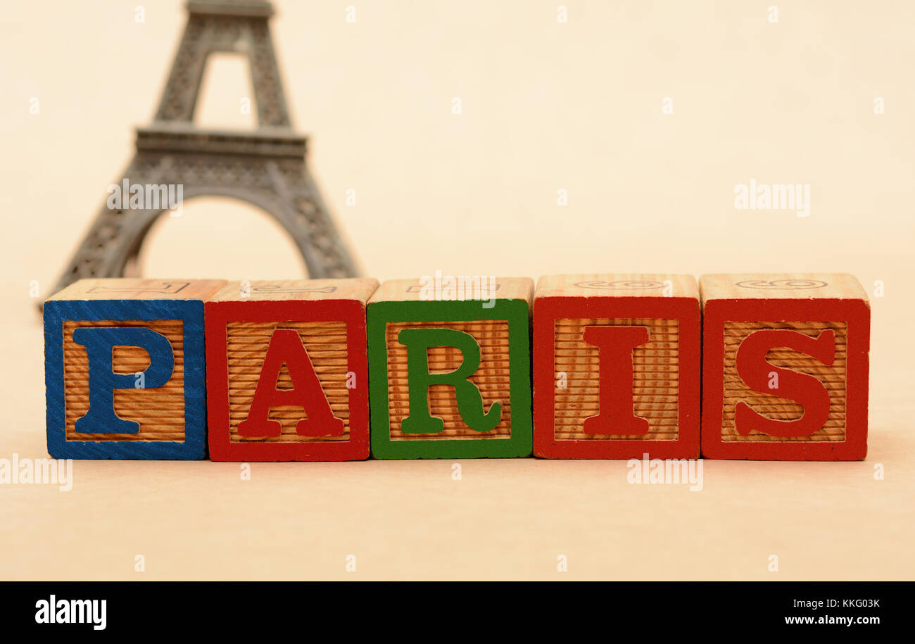 Paris word eiffel tower hi-res stock photography and images - Alamy