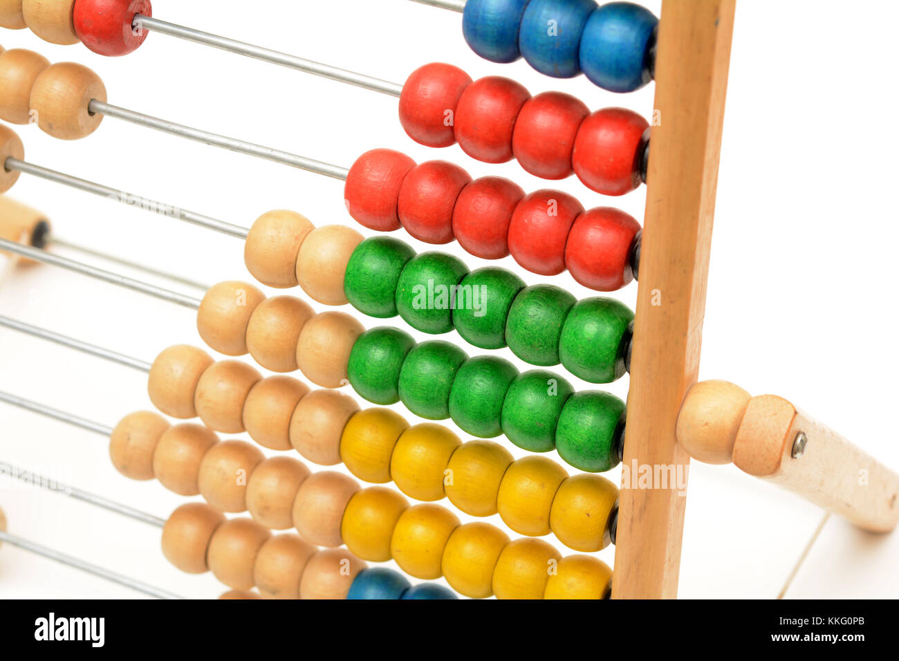 Traditional Vintage style Abacus closeup On white background Stock ...
