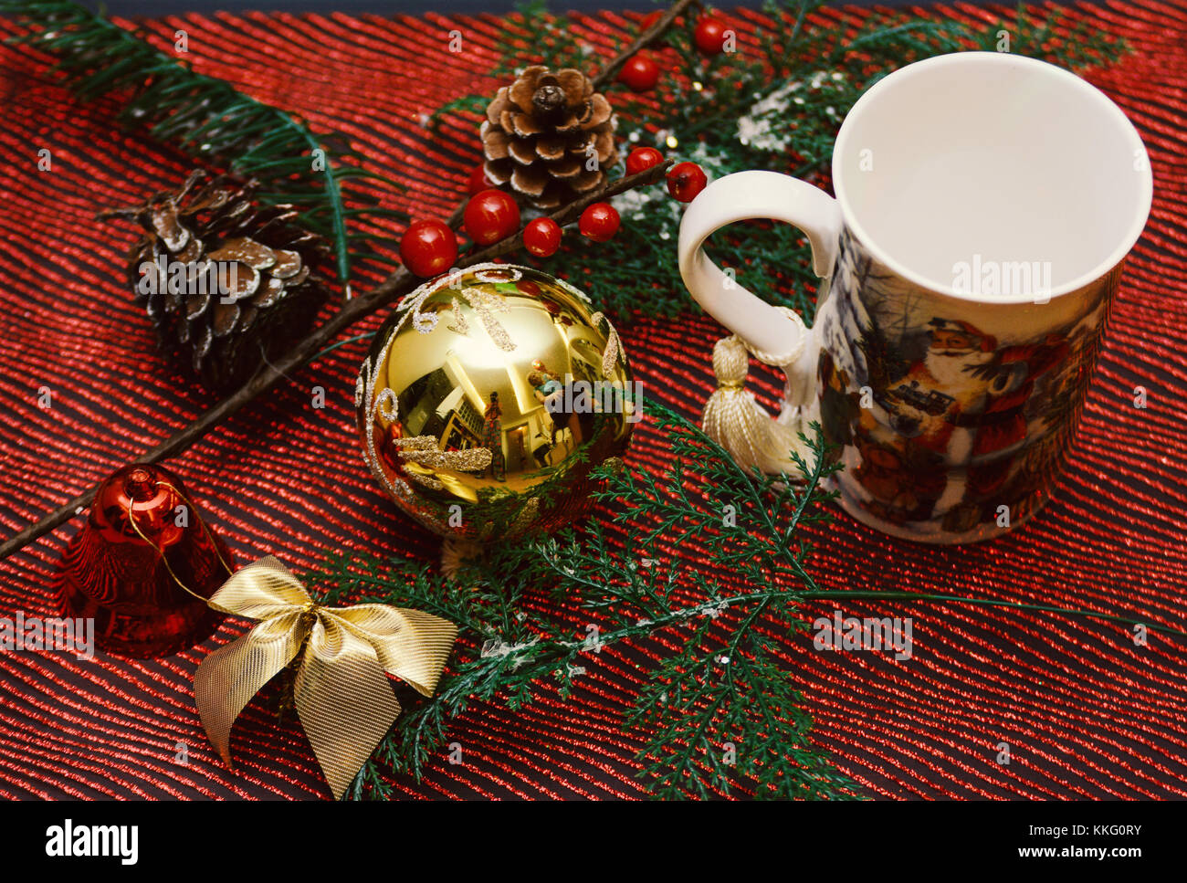 Christmas decorations in December Stock Photo - Alamy
