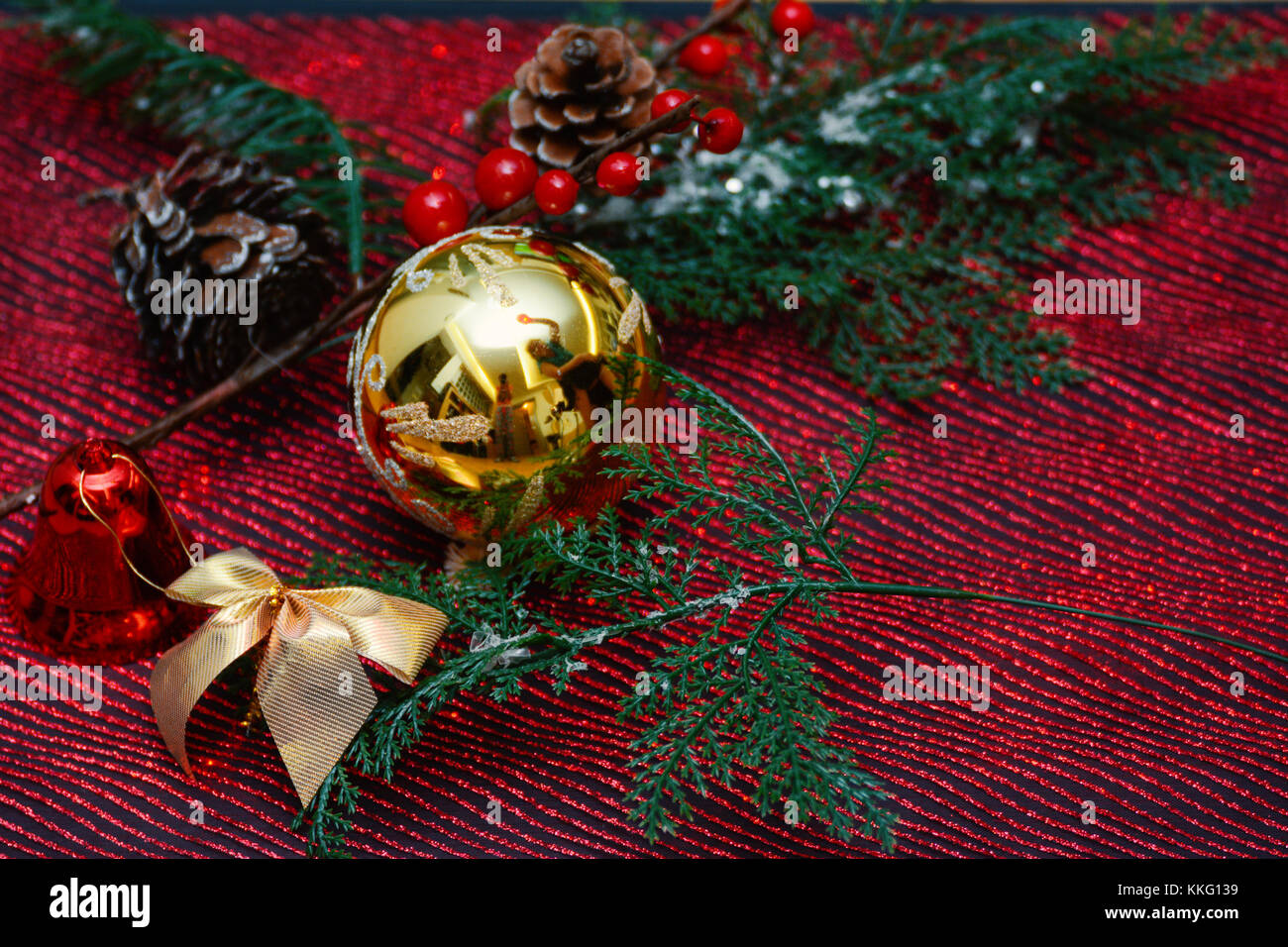 Christmas decorations in December Stock Photo - Alamy