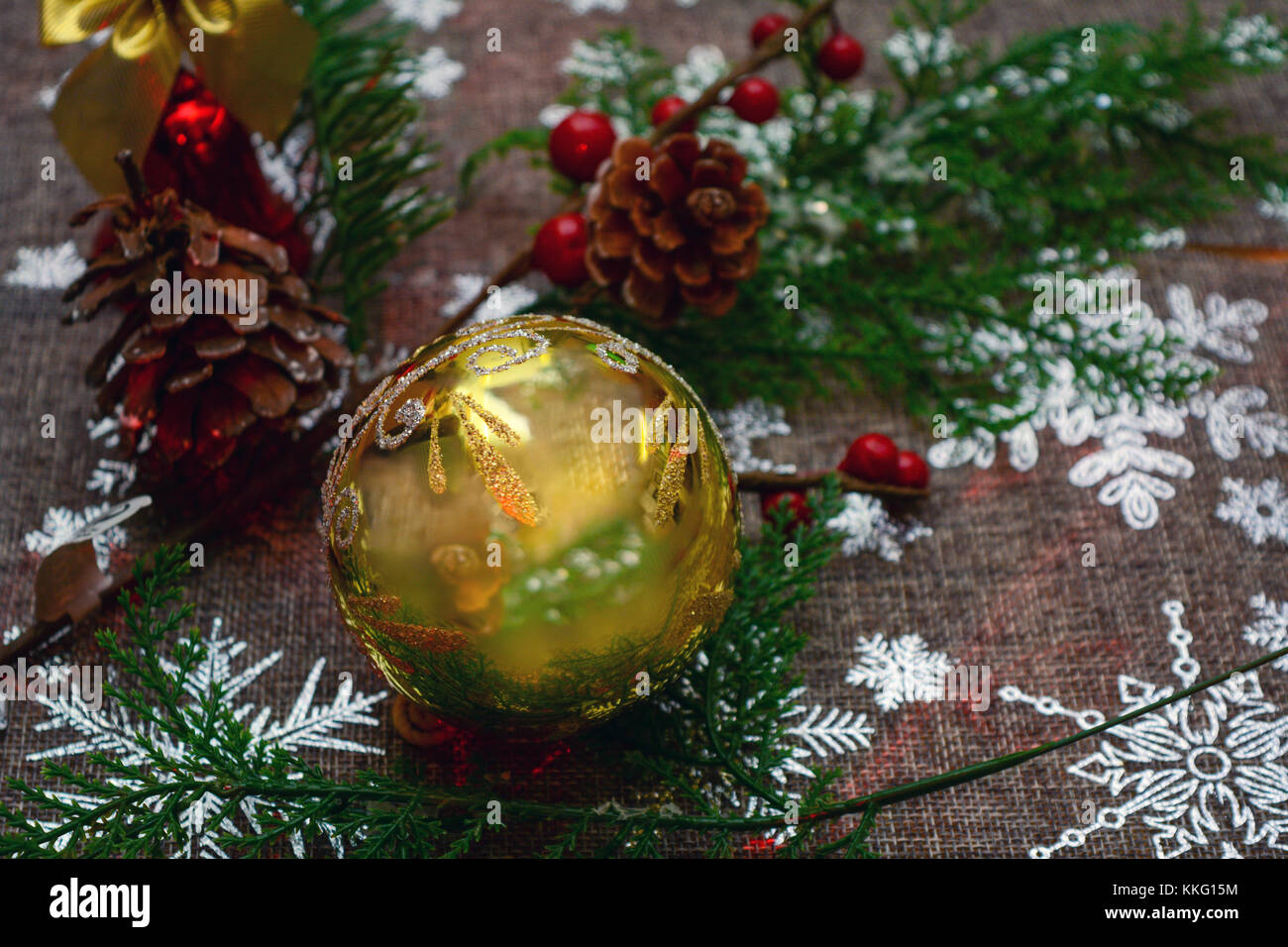 Christmas decorations in December Stock Photo - Alamy
