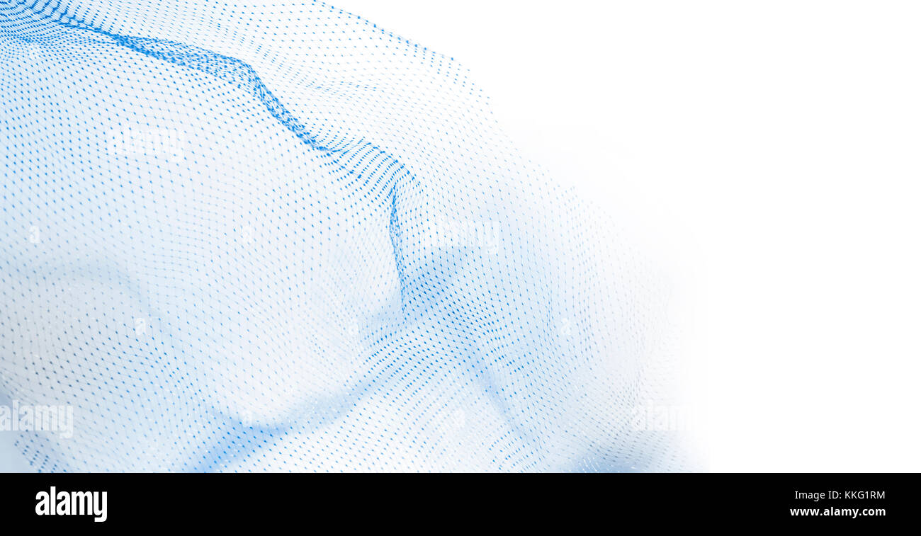 Closeup of plastic fishnet on white background. Blue tone. Copy space ...