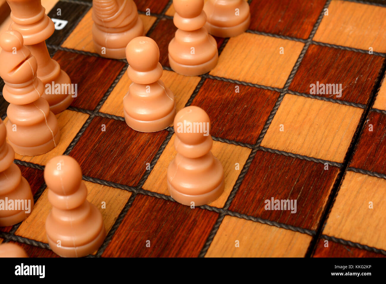 Chess Board and Pawns - Win the Game concept Stock Photo - Alamy