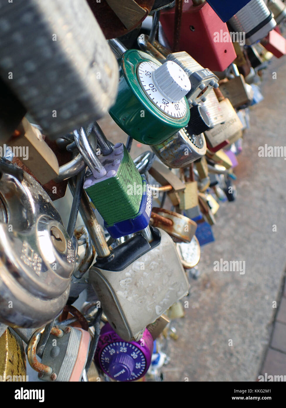 Love Padlocks in Portland, Maine Stock Photo - Alamy