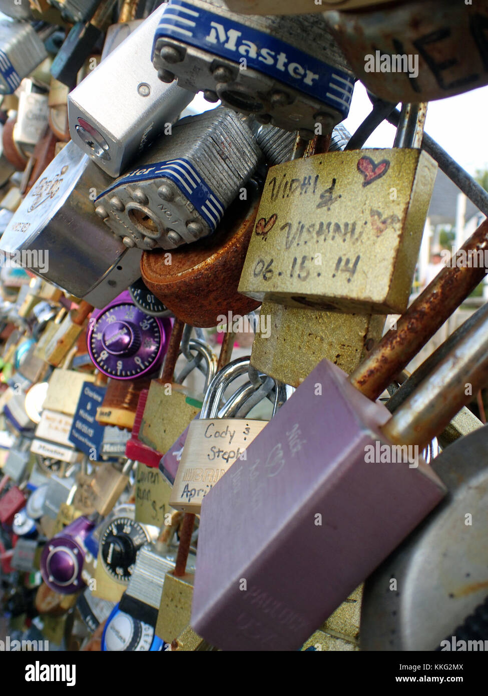 Love Padlocks in Portland, Maine Stock Photo - Alamy