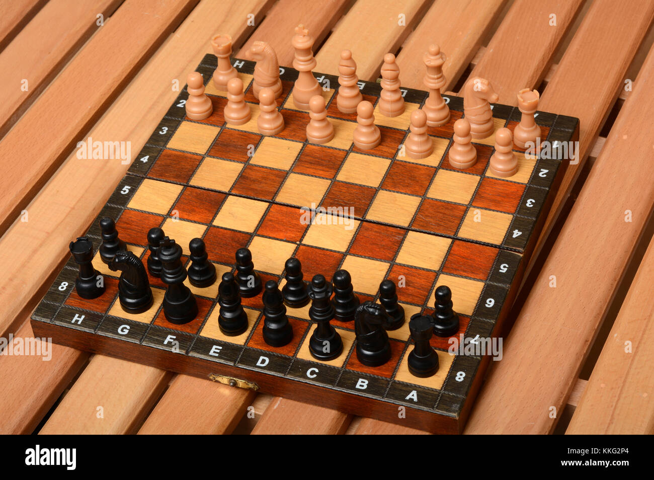Piece of Chess Board ready to start the game Stock Photo - Alamy