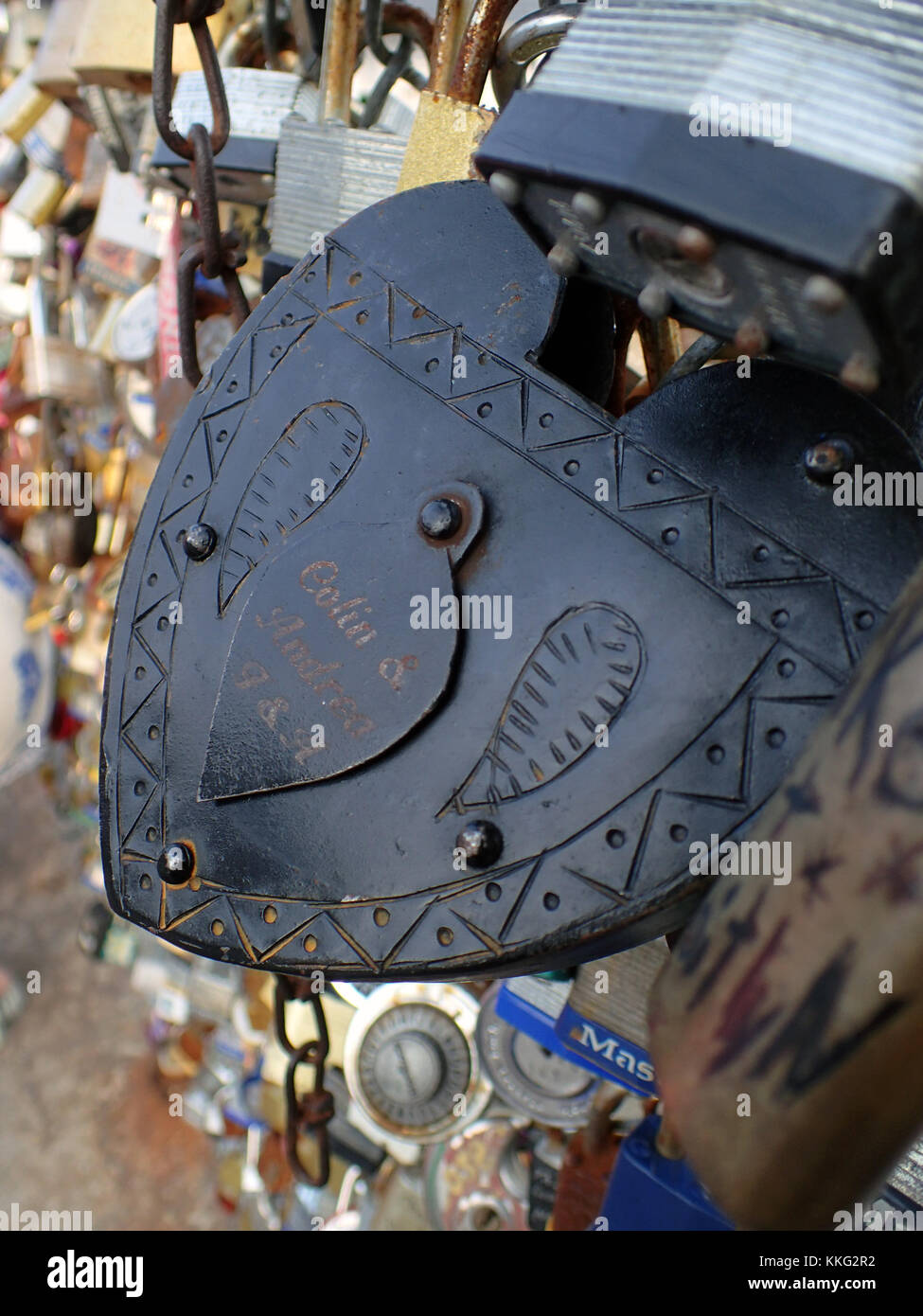Love Padlocks in Portland, Maine Stock Photo - Alamy
