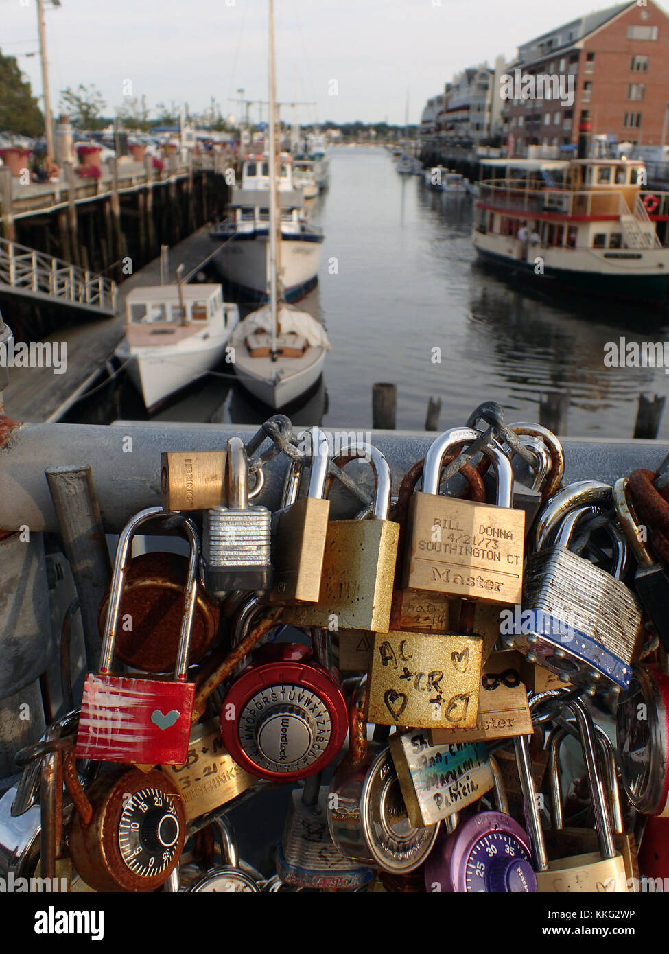 Love Padlocks in Portland, Maine Stock Photo - Alamy