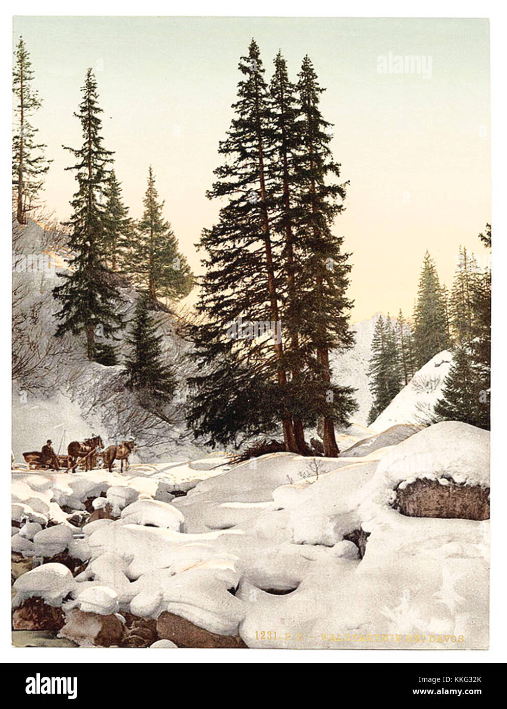 A vintage natural landscape with trees Stock Photo - Alamy