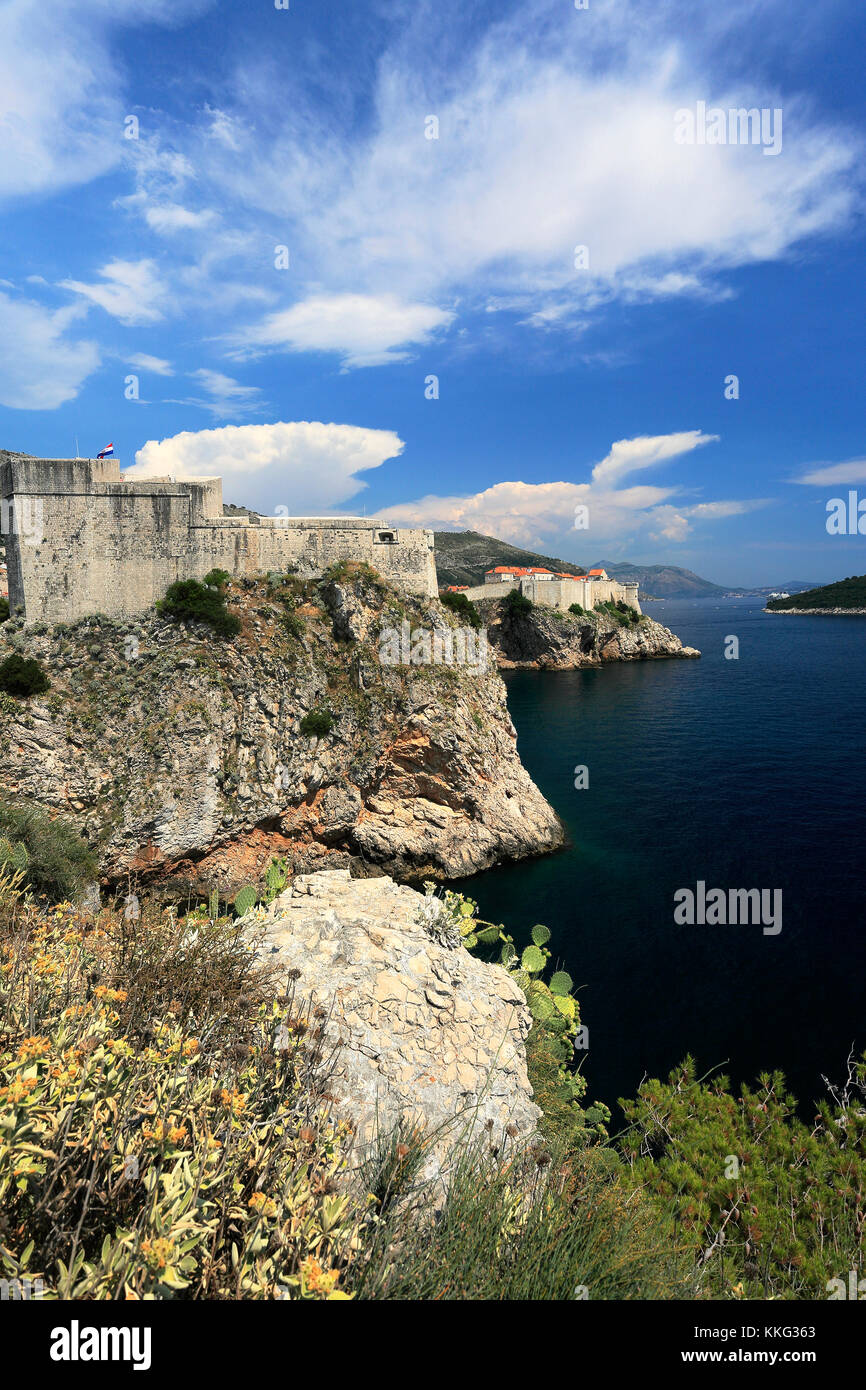 Fort Lovrijenac, Dubrovnik, Dalmatian coast, Adriatic Sea, Croatia ...