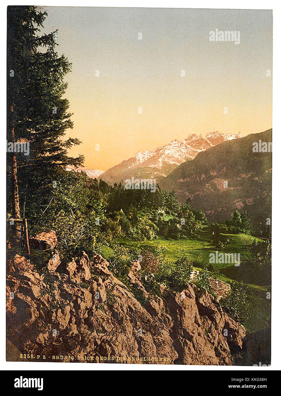 A vintage natural landscape with trees Stock Photo - Alamy