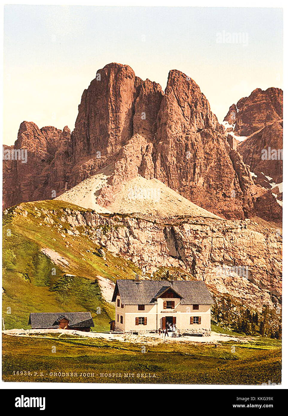 A beautiful vintage landscape with a mountain range Stock Photo - Alamy