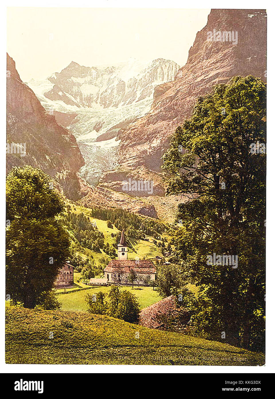 A vintage natural landscape with trees Stock Photo - Alamy