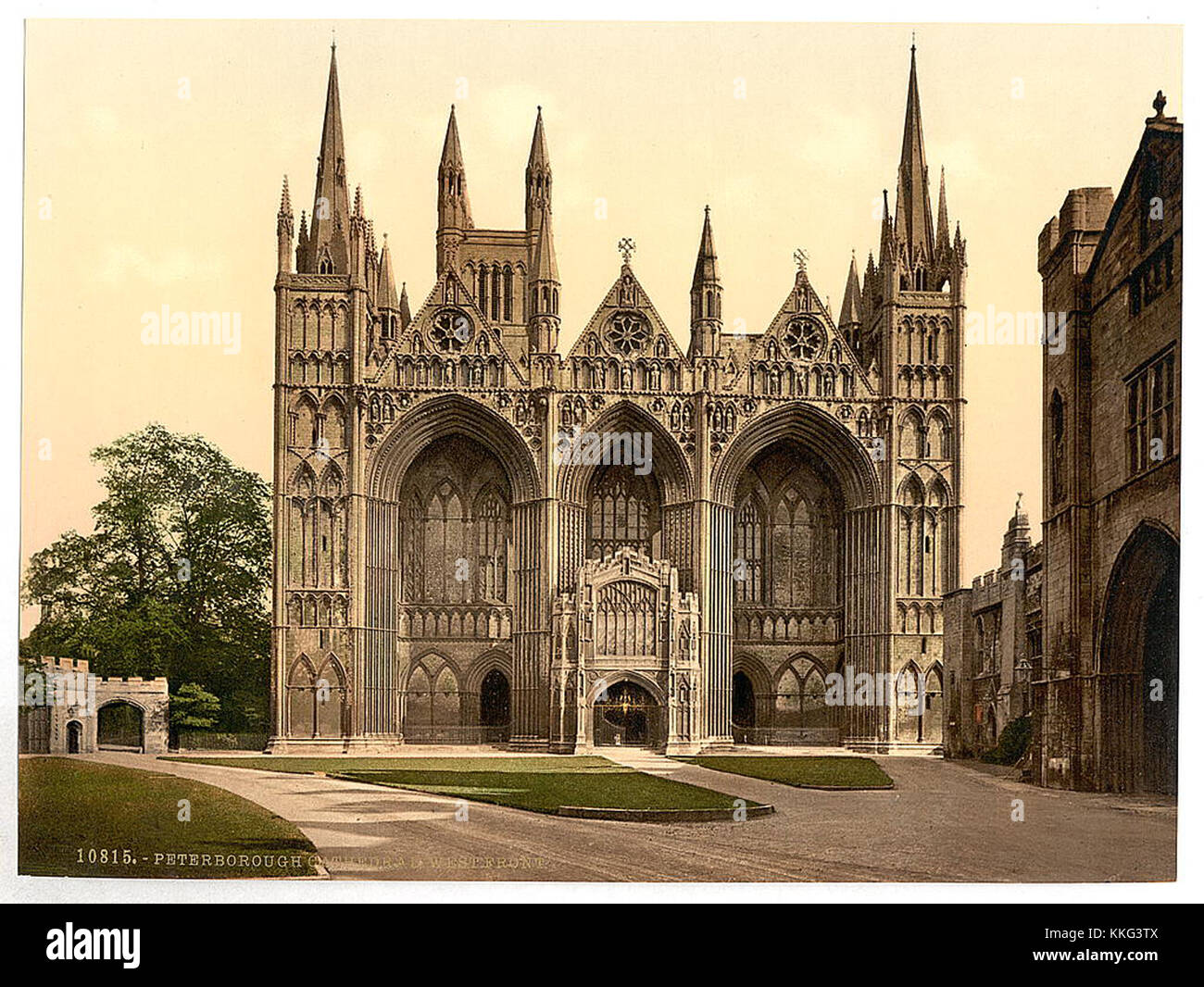 A vintage image of an old church, cathedral or abbey religious ...