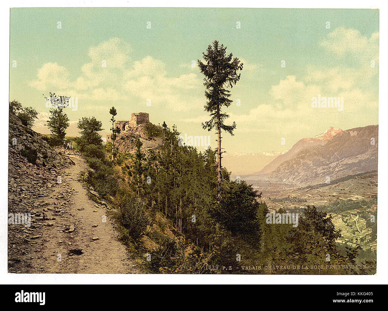 A vintage natural landscape with trees Stock Photo - Alamy