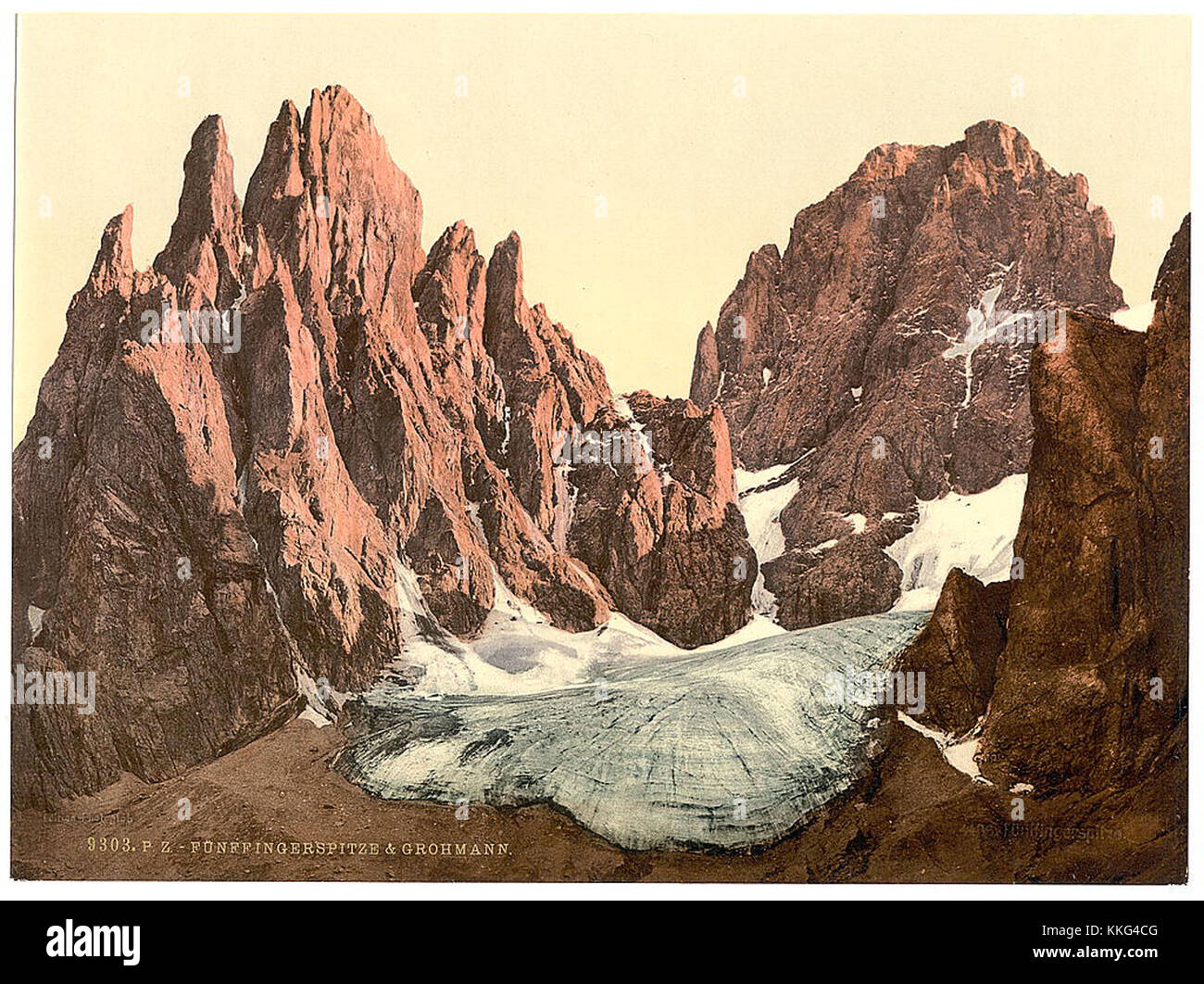 A beautiful vintage landscape with a mountain range Stock Photo - Alamy