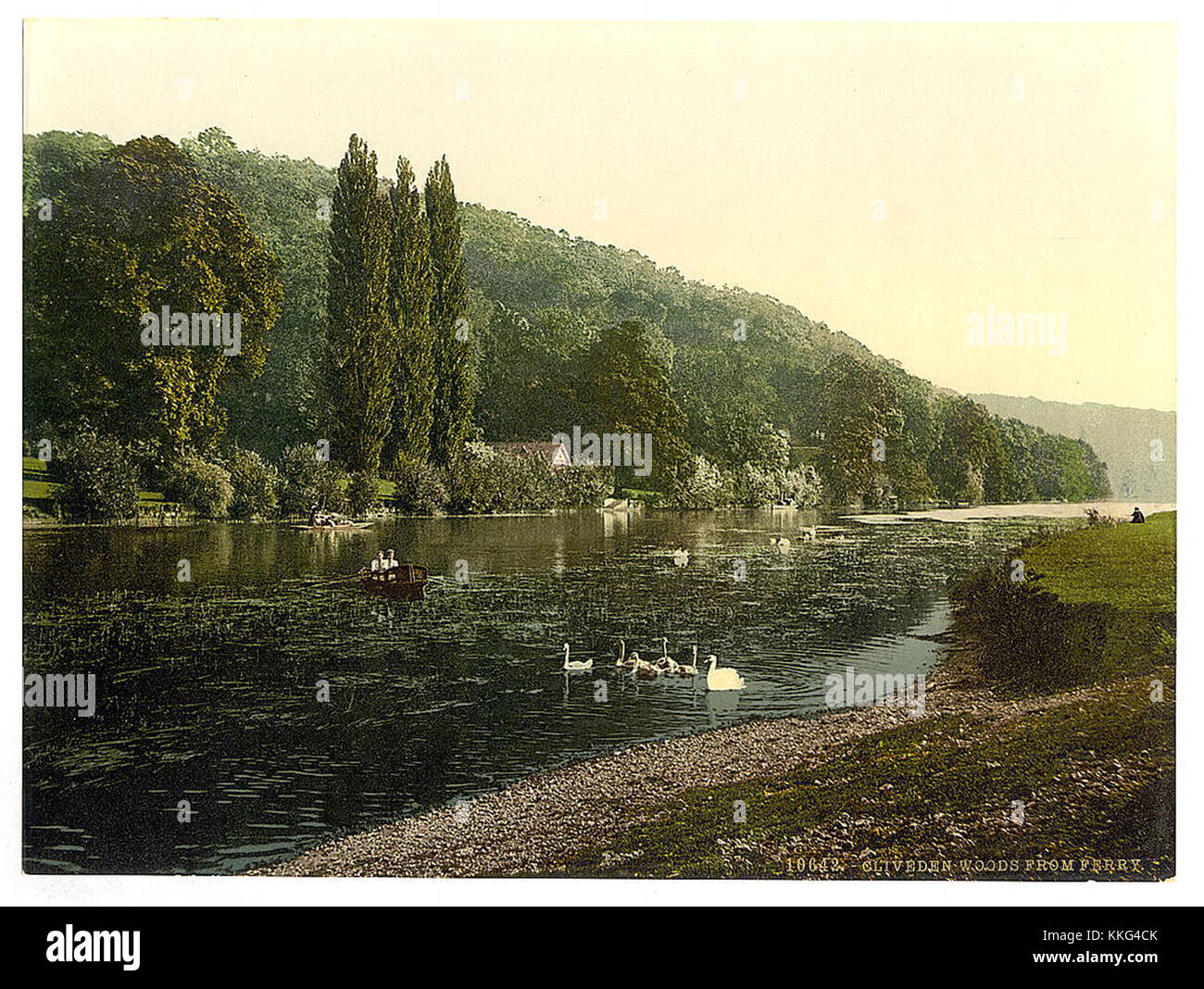A vintage natural landscape with trees Stock Photo - Alamy