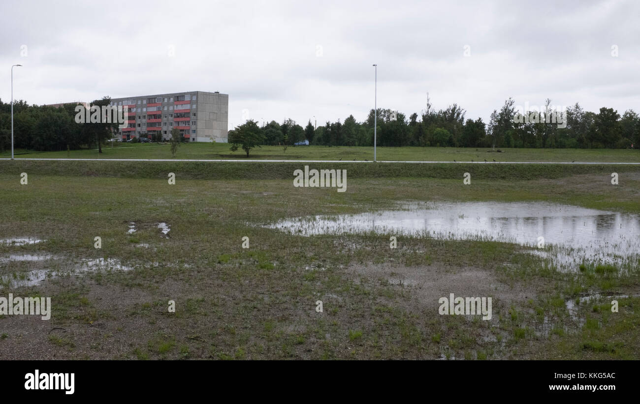 Buildings and public spaces, including residential, in the former ...
