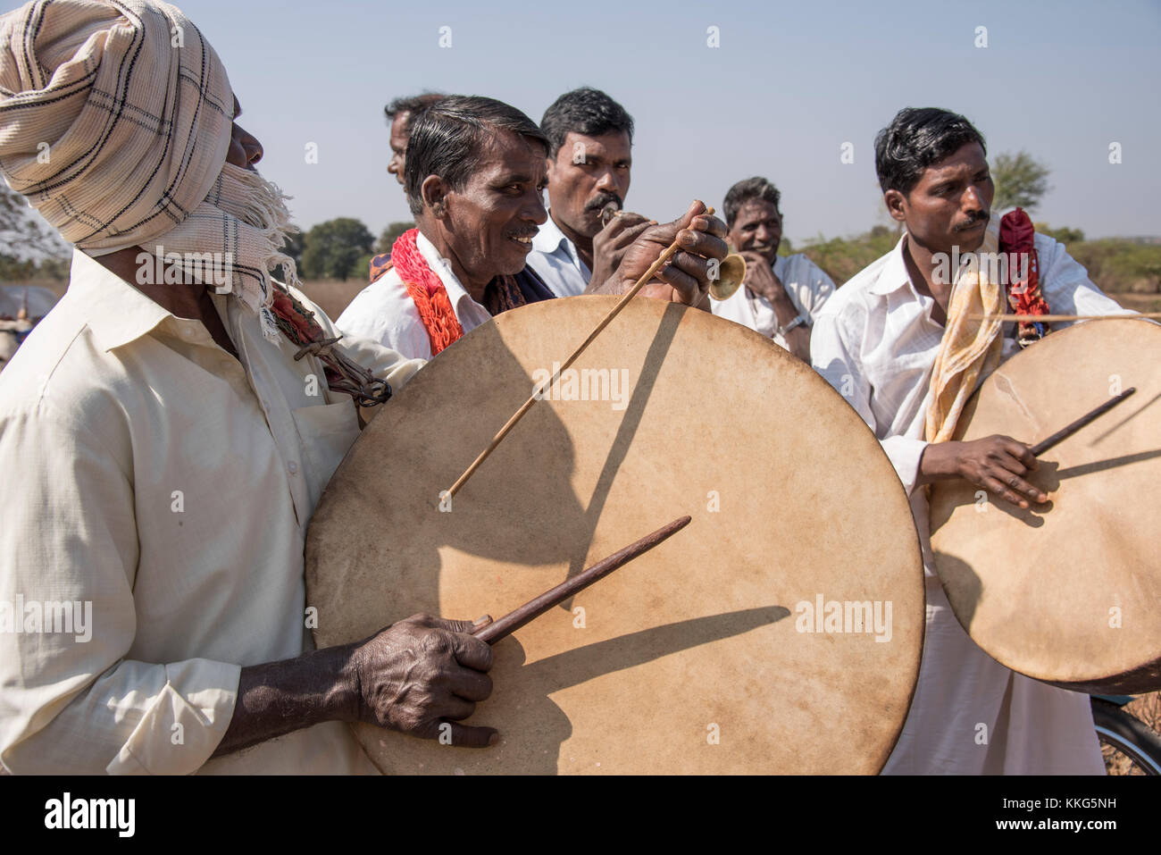 Musicians at a harvest fesival in Andhra Pradesh, India Stock Photo - Alamy