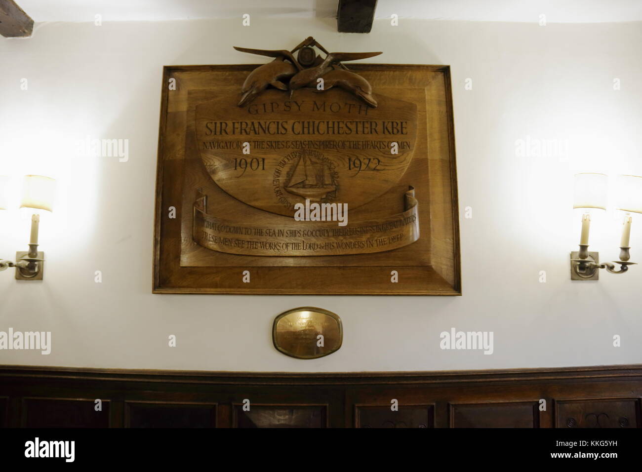 Plaque commemorating Sir Francis Chichester,Bucklers Hard,Hampshire,UK ...