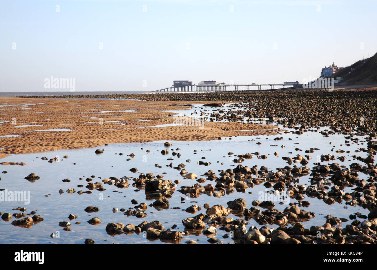 A view of the beach looking east on the North Norfolk coast at East ...
