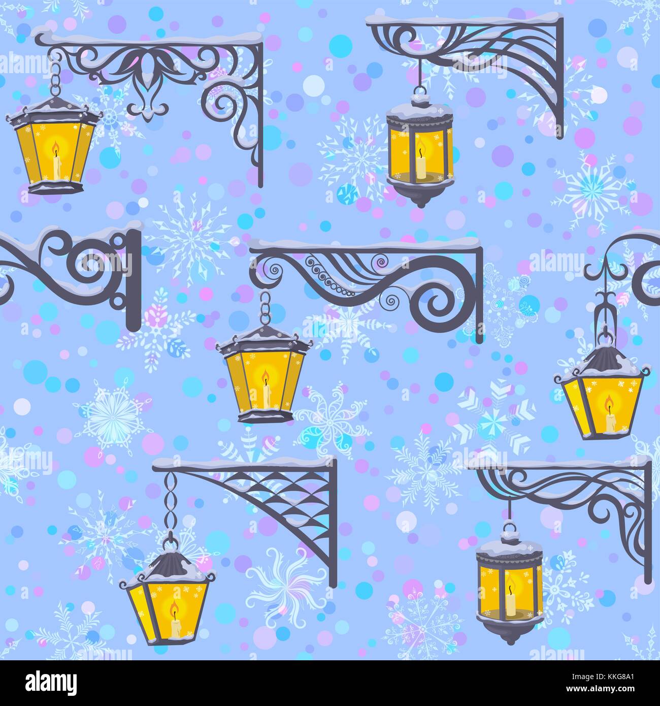 Street Lanterns, Seamless Pattern Stock Vector Image & Art - Alamy