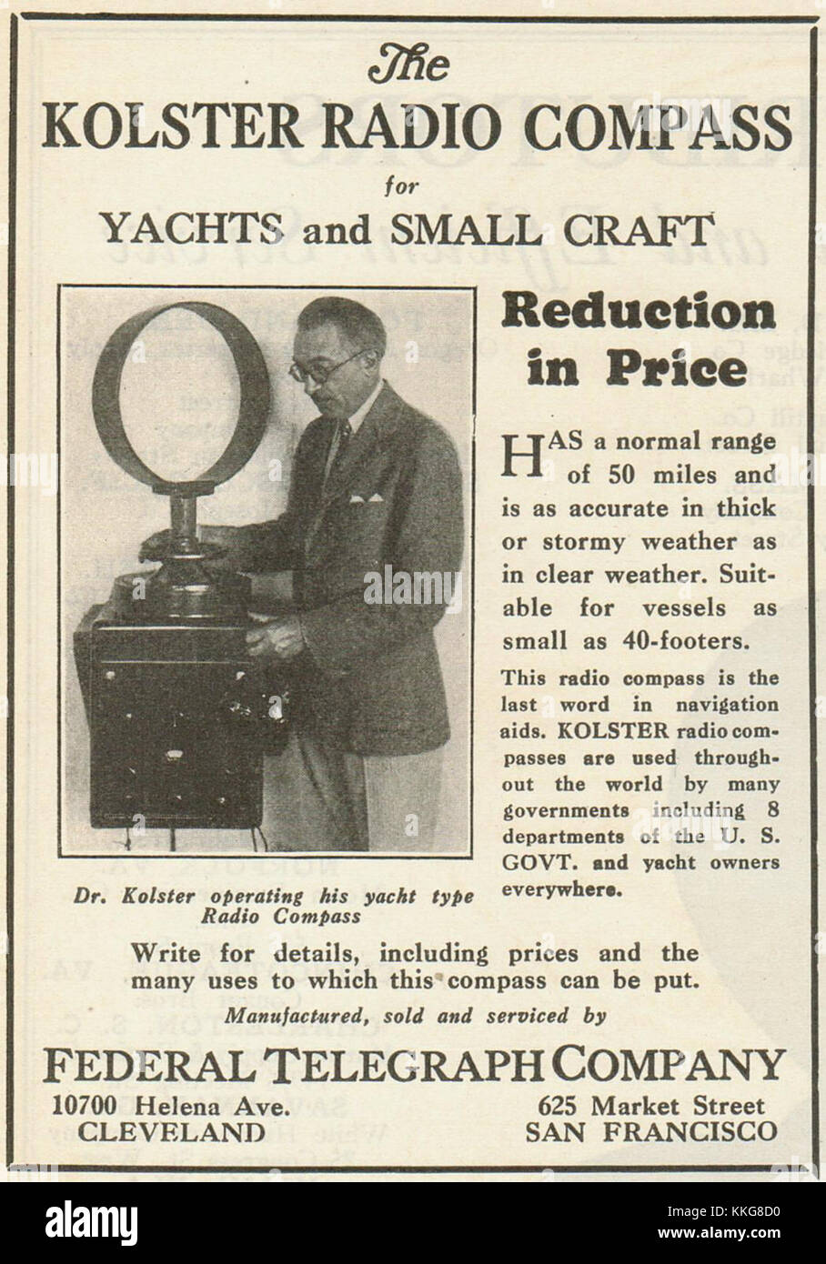 The Kolster radio compass was an early navigation instrument used for ...