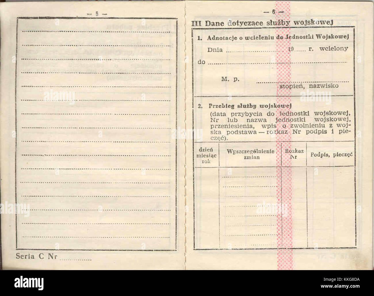 The image depicts a military booklet from Poland, dated June 1955. This ...