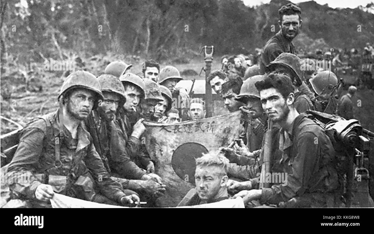 Marines with flags Black and White Stock Photos & Images - Alamy