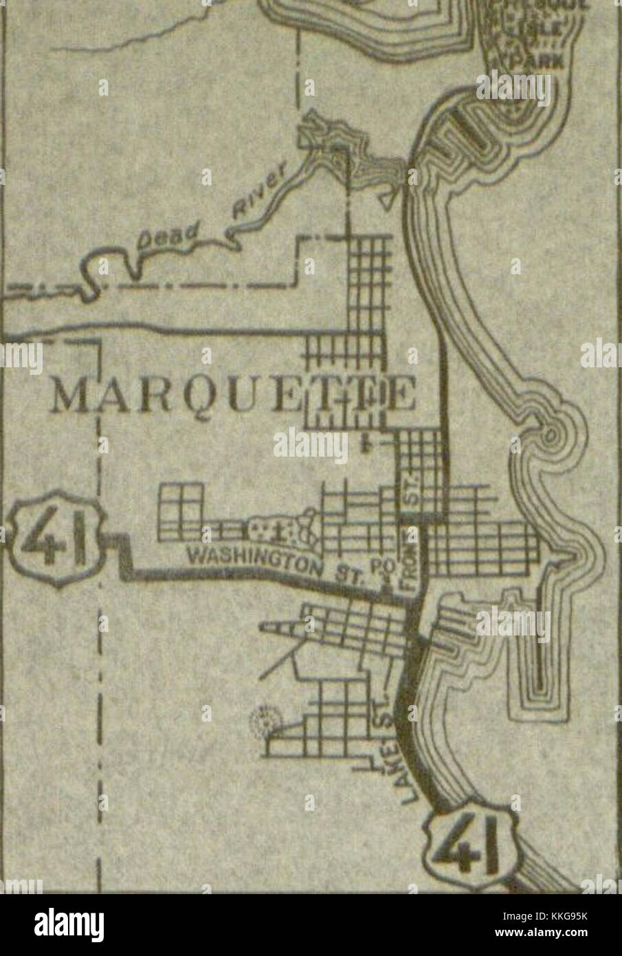 Marquette, Michigan, as depicted in 1927, showcases the city's early ...