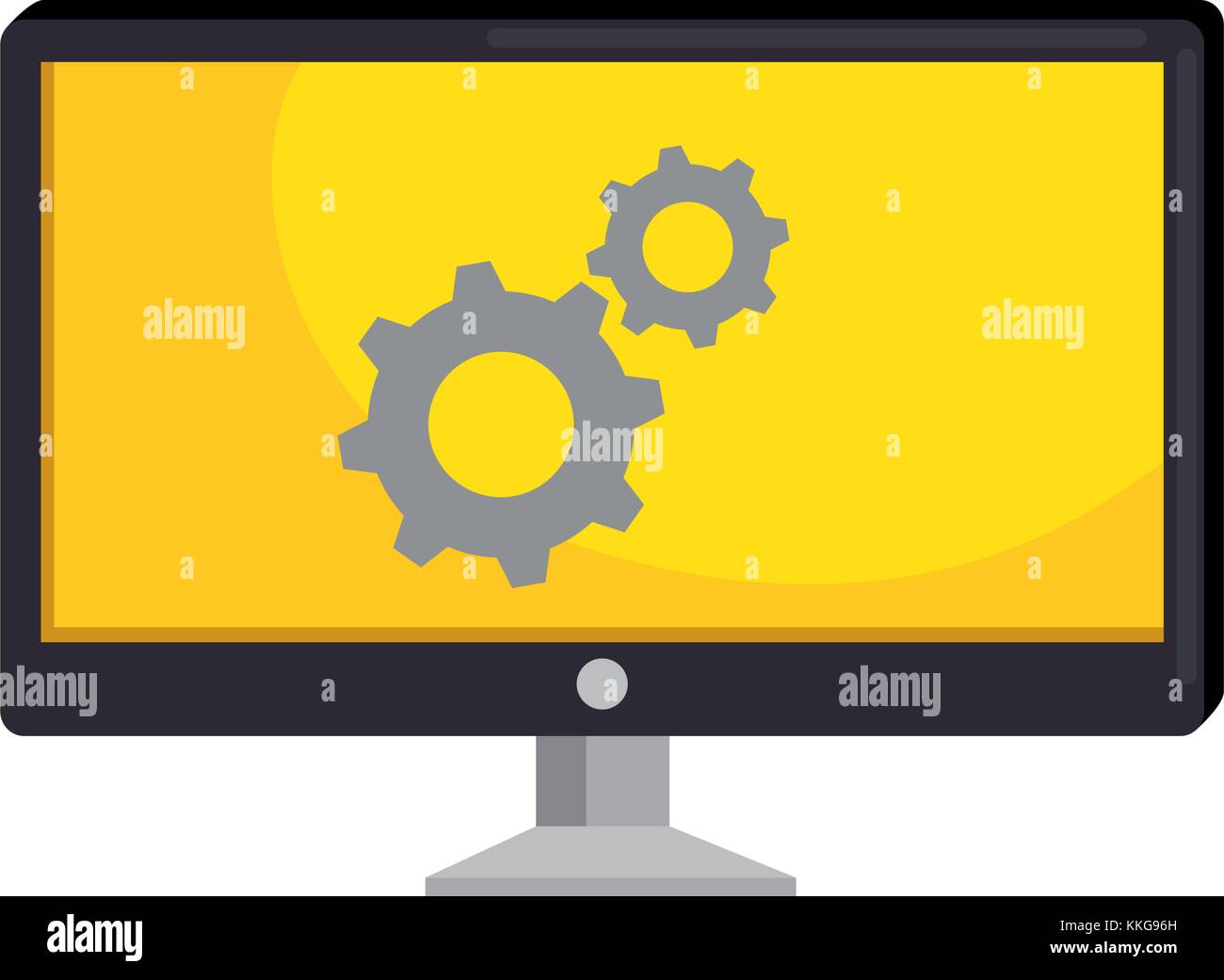 monitor computer with gears vector illustration design Stock Vector ...