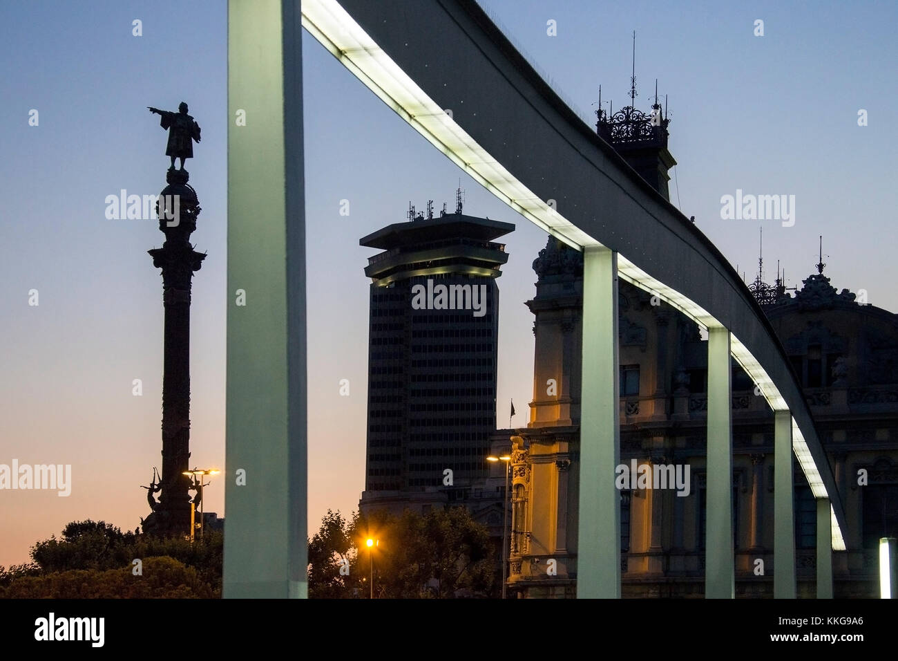 The Monument a Colom (Statue of Christopher Columbus) at the end of Las ...
