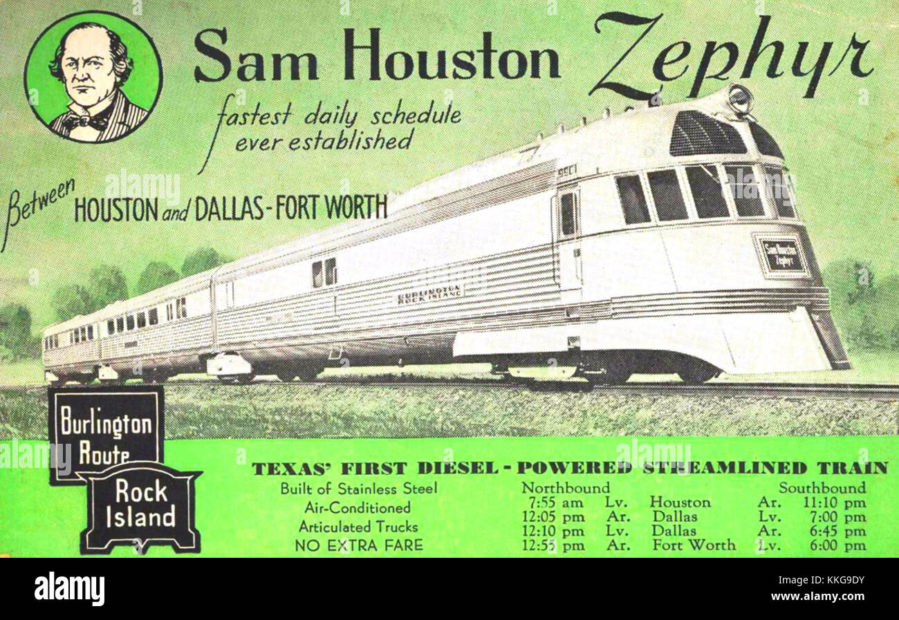 The Sam Houston Zephyr was a passenger train operating in Texas from ...
